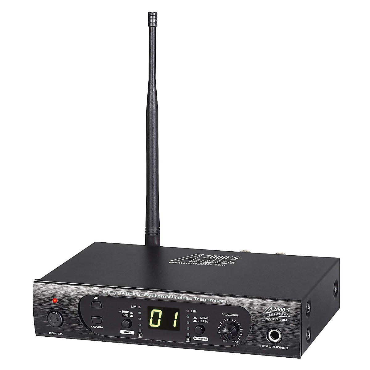 Audio2000'S AWM6308U UHF 100 Selectable Frequency Wireless in-Ear Monitor System with a PVC Carrying Case