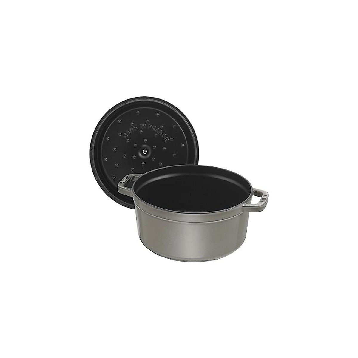 STAUB Cast Iron Roaster/Cocotte, Round, 26 cm, 5 L, Graphite Grey