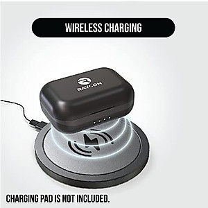 Raycon Work Earbuds Bluetooth Wireless Earphones with Microphone- Stereo Sound in-Ear Bluetooth Headset True Wireless Earbuds with 32 Hours of Battery Life (Carbon Black)