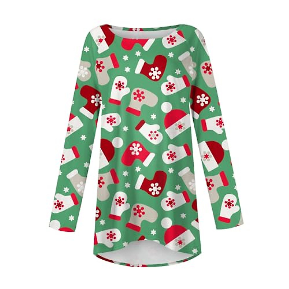 Christmas Printed Long Sleeve Shirts for Women Western Tops for Women Plus Size Tunic Tops Plus Size Crewneck Sweatshirt Closure Blouse Dressy Casual Sweatshirts Round Neck Tunic Tops Loose Pullover