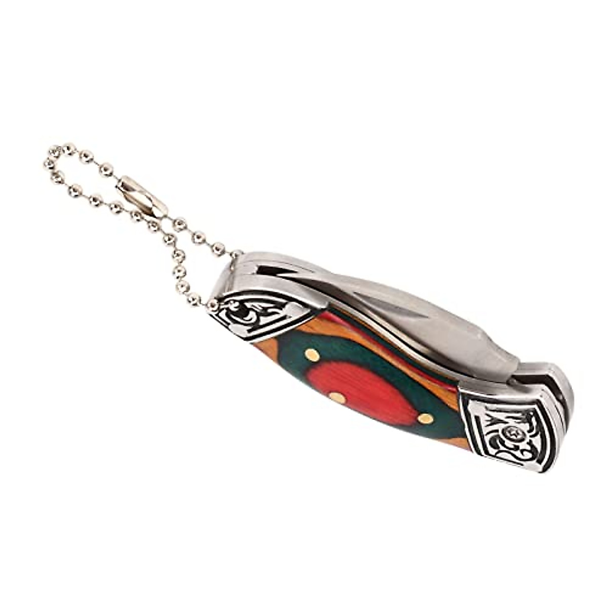 Naroote Folding Pocket Knife, Corrosionresistant Stainless Steel Blade, Durable Pocket Knife, Small Sharpness for Outdoor Use (Red Yellow Green)