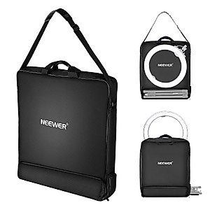 Neewer Photography Carrying Bag, Protective Case for 18" Ring Light and 21" Foldable Tripod Light Stand, 21"×21"/52×52cm, Durable Lightweight Nylon, Black