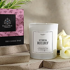 Foreverwick Stress Relief Candle | Diamond Candle Gift | Relaxing Candle Scent | Aromatherapy Candle for Bath, Destress & Clearance | Strong Scented Candles for Decor | 14 oz & 70 Hours Burning Time
