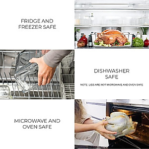 Razab 14 Cup/ 112 oz LARGE Glass Food Storage Container Locking Lid. For Storing food, Vegetables or Fruits. Baking Casserole, Lasagna, Baking, Roasting chicken & lot of other tasty Food BPA Free