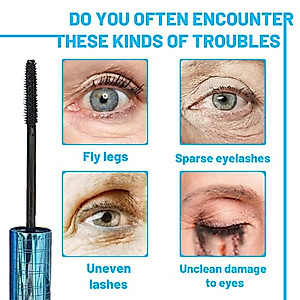 Mascara for Older Women 60 Plus, Mascara for Seniors with Thinning Lashes Waterproof Mascara, Hypoallergenic Volumizing Mascara Black Volume and Length for Sensitive Eyes (1 Pack)