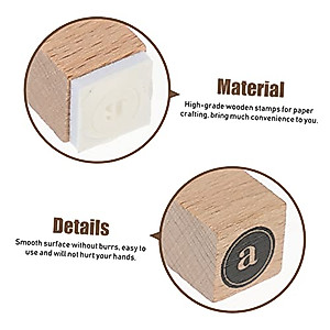 SEWACC 30pcs Alphabet Pocket Stamp Envelope Wax Stamp Embellishment Seal Stamper Diary and Scrapbooking Stamp Letter Stamp Letter Decor Wooden Stamps Wood Alphabet Stamps DIY Craft Stamps