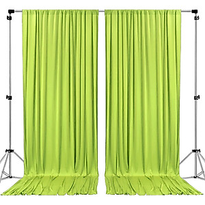 AK TRADING CO. 10 feet x 10 feet Light Green Polyester Backdrop Drapes Curtains Panels with Rod Pockets - Wedding Ceremony Party Home Window Decorations, 5FT x 10FT