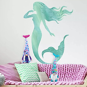 Upltowtme Mermaid Gnomes Couple Gnomes Christmas Birthday Gifts Beach Elf Dwarf Mermaid Handmade Scandinavian Home Ornaments Collections Farmhouse Decorations Set of 2