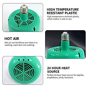 DOITOOL Pets Heat Lamp Adjustable Temperature Chicken Coop Heater Fan Pet Brooder Lamps for Lizard Turtle Aquarium Snake Green