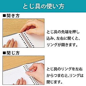 Kokuyo Campus Smart Ring Binder, B5 Yellow Green Binder Notebook Up to 25 Sheets 26 Holes Slim Binder Folder with 10 Extra Campus Sarasara Loose-Leaf Paper for Work & Study, Japan Import (RU-SP700YG)