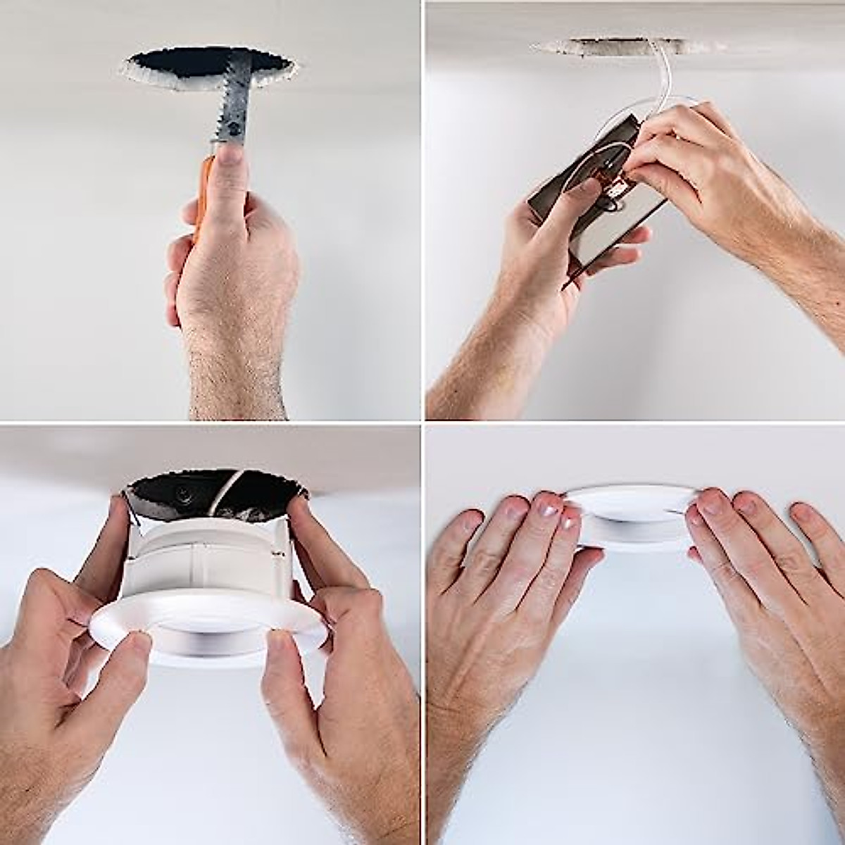 HALO RA 4 inch Integrated Recessed Ajustable Gimbal LED Light Kit, Canless, Selectable CCT (2700K, 3000K, 3500K, 4000K, 5000K), 600 Lumens, White