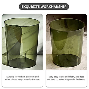 LIFKOME Trash Bin Trash Cans Plastic Wastebasket Small Trash Can Round Garbage Container Bin Party Beverage Chiller Bin for Bathroom Bedroom Office Clear Green Trash Bin Trash Cans