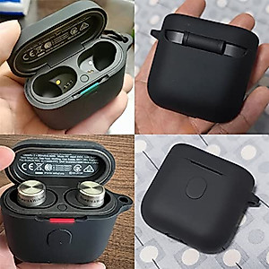 DAYJOY Soft Silicone Protective Case Cover Compatible with B&W/Bowers&Wilkins PI7/PI5 S2 Earbuds, Protective Skin Sleeve with Key Chain (Blue)