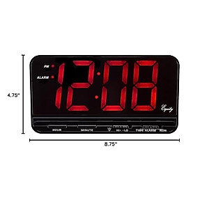Equity 30401 3" Red LED Electric Alarm Clock, X-Large