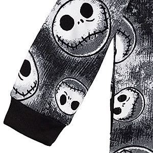 Disney Nightmare Before Christmas Jack Skellington Big Boys Fleece Zip Up Hoodie Tie Dye Black 10-12