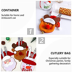 4pcs Christmas Themed Cutlery Holders Exquisite Cutlery Bags Desktop Decors Decor for Celebration Party