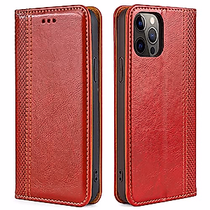 Fansipro Wallet Folio Case for Oppo Reno 2, Premium PU Leather Slim Fit Cover for Reno 2, 1 Card Slot, Unique Design, Red