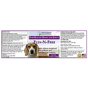 Vitality Science Flex N Free + Vital Pet Lipids for Dogs | 2 Part Program | Promotes Bone Development & Joint Health | Relieves Stiffness | Neurological & Hormonal Support | 100% Safe (Large)