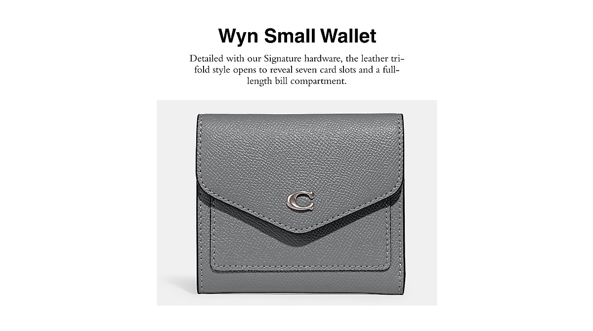 Shop Coach Grey Blue Wyn Small Wallet for Effortless Style