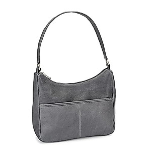 Le Donne Leather Addison Hobo – Premium Full Grain Colombian Leather Shoulder Bag - 11”x8.5”x3” (GRAY)