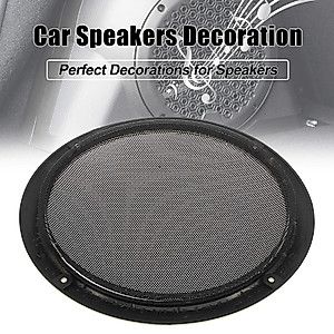 X AUTOHAUX 2pcs 8" Gold Tone Car Audio Speaker Cover Mesh Subwoofer Grill Horn Glossy Guard Protector