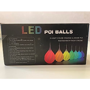 LED Poi Balls Set for Children and Adults - Luminous Premium Toy for Beginners & Professionals | LED Pois Kids Juggling | Juggling Set & Light Painting Accessories | Fire Poi Balls & Luminous Balls