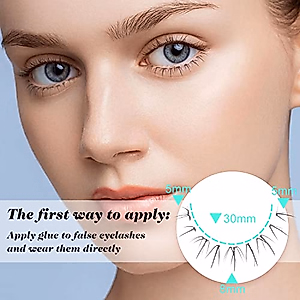 False Eyelashes Bottom Lashes Wispy Natural DIY Fake Eye Lashes Clear Band Mink Lashes Reusable Soft Handmade Lashes Pack