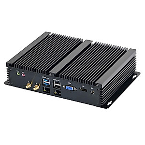 HUNSN Industrial Computer, IPC, Fanless Mini PC, Windows 11 / Linux Ubuntu, I7 8550U 8560U 8565U 8569U, IM07, GPIO, Watchdog, WOL, SIM Slot, 2 x LAN, 6 x COM, 32G RAM, 1TB NVME SSD