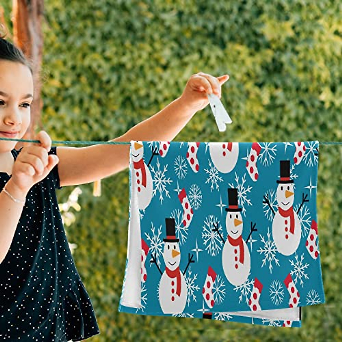 Christmas Snowman Dish Towels for Drying Dishes,Xmas Kitchen Cloth Dish Towels Premium Dishcloths Super Absorbent Fast Drying