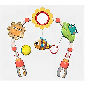 Choiqua Stroller Arch & Car Seat Toys, Crib Bassinet Toys, Newborn Inspired Motor Development Toys, Adjustable Animal Activity Arch Toys Gifts