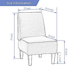 ALISH Accent Chairs Upholstered Living Room Chairs Armless Side Chairs Bedroom Chairs with Curved Backrest and Wooden Legs (2, Prints)