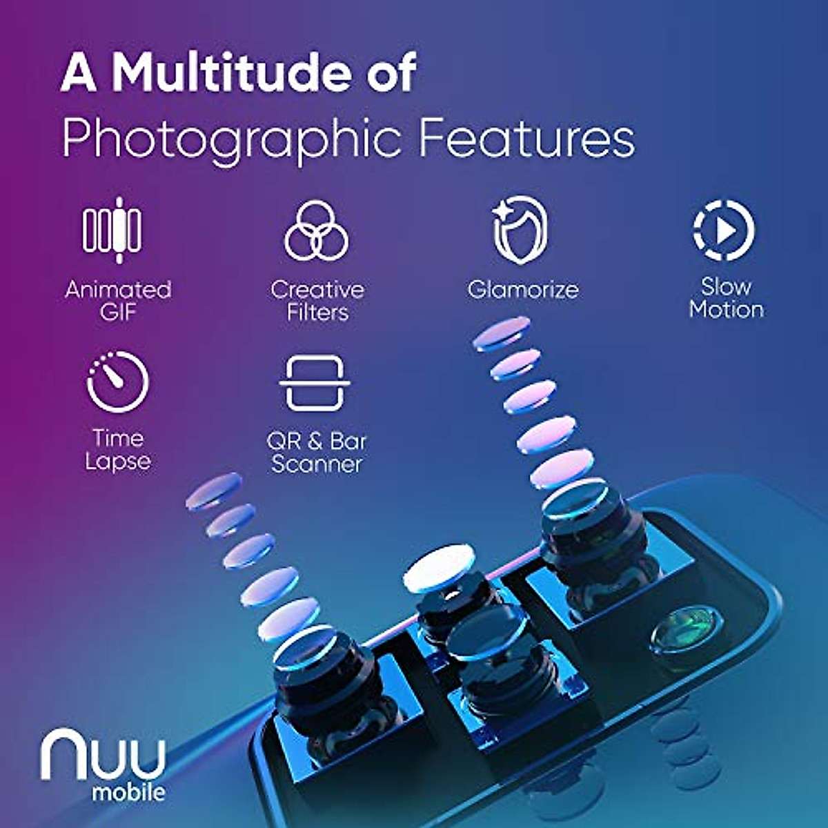 NUU Mobile G5 Unlocked Android 10 Smartphone Cell Phone (4G LTE 64GB + 4GB RAM) Ultra-Wide HD+ Screen, Long-Lasting Battery