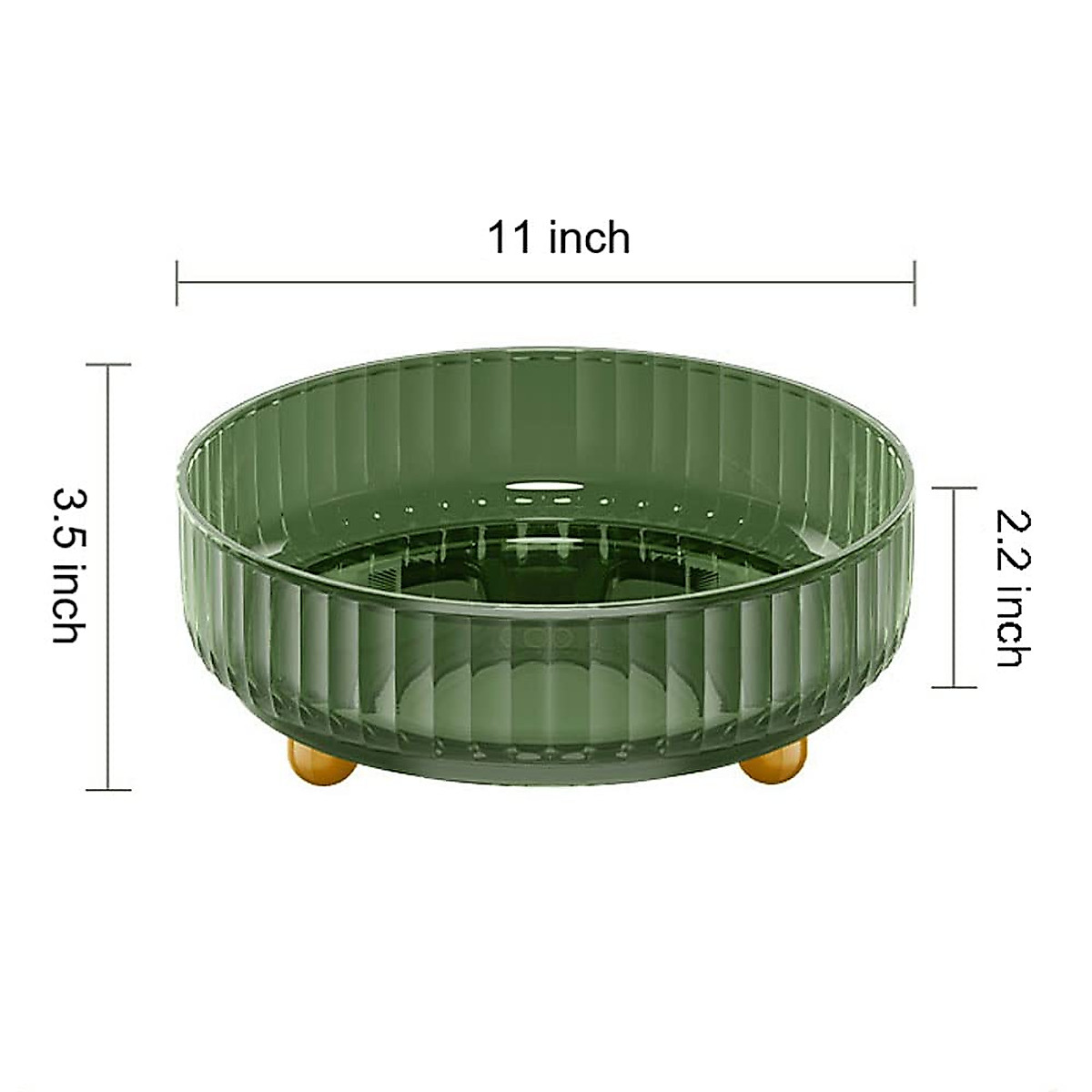 Fridge Lazy Susan Turnable Organizer, NCARSTER Non-Skid Spinner Plastic Lazy Susan Turntable for Cabinet, Table, Pantry, Kitchen, Countertop (Green)