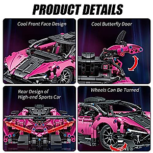 Sowide Super car Building Blocks and Construction Toy, Construction Toy Building Set for Kids Adults, Collectible Model Car Kits, 1:14 Scale Super Car Model Building Sets(1317 Pieces)