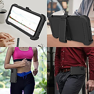 Compatible with Samsung Galaxy A03s Case, with Belt Clip Holster Heavy Duty Rugged Shockproof Full Body Protection Kickstand Cover for Samsung Galaxy A03s Phone (Black)