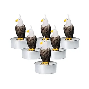 Eagle Tealight Candles, America Eagle Tea Light Candle for Birthday Gifts, Stands for Free, Powerful and Courageous, Ideal for Home Decor, Party，Brithday Gift, Cake Decoration, Wedding, 6 Pieces