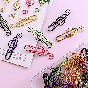 200Pcs Music Multicoloured Metal Paper Clips,Creative Musical Notes Style Cute Paper Clips,Bookmark Clips for Teachers,Students,Office,School File Organization,Durable and Rustproof,6 Colors,with Box.