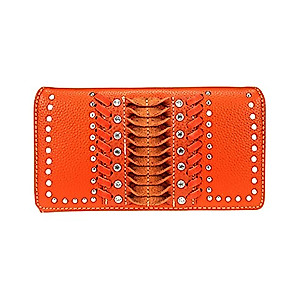Montana West Women's Orange Stitch Wallet Orange One Size