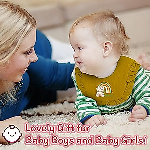 SWIMFUN Personalized Muslin Bib for Baby Girl & Boy, 1 Pack Baby Bandana Drool Bib with Custom Name, Cotton Baby Bib for Drooling and Teething