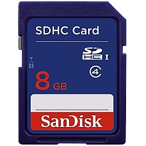 SanDisk 8GB SDHC Card Class 4 Secure Digital Flash Memory SDSDB-008G - Bulk Packaging
