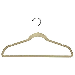 Econoco HSL17PC50 Velvet Hanger with Notches, Tan/Camel Color (Pack of 50)