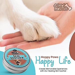 Chews Pawsitive Skin Soother for Dogs 2 oz (60g) Tin - 100% Organic Balm Protects and Heals Dry Skin and Paws Vitamin E and Natural Oils