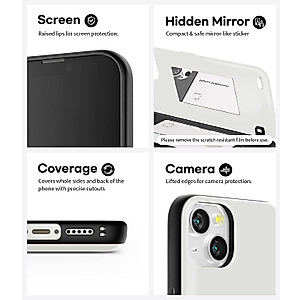 GOOSPERY Magnetic Door Bumper Compatible with iPhone 13 Case, Card Holder Wallet Case, Easy Magnet Auto Closing Protective Dual Layer Sturdy Phone Back Cover - White