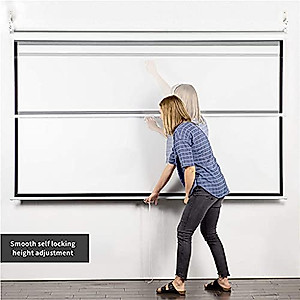 LLAMN Manual Pull Down Projector Screen 60 72 84 100 Inch 16:9 Widescreen Retractable Auto-Locking Portable Projection Screen ( Size : 100 inch )