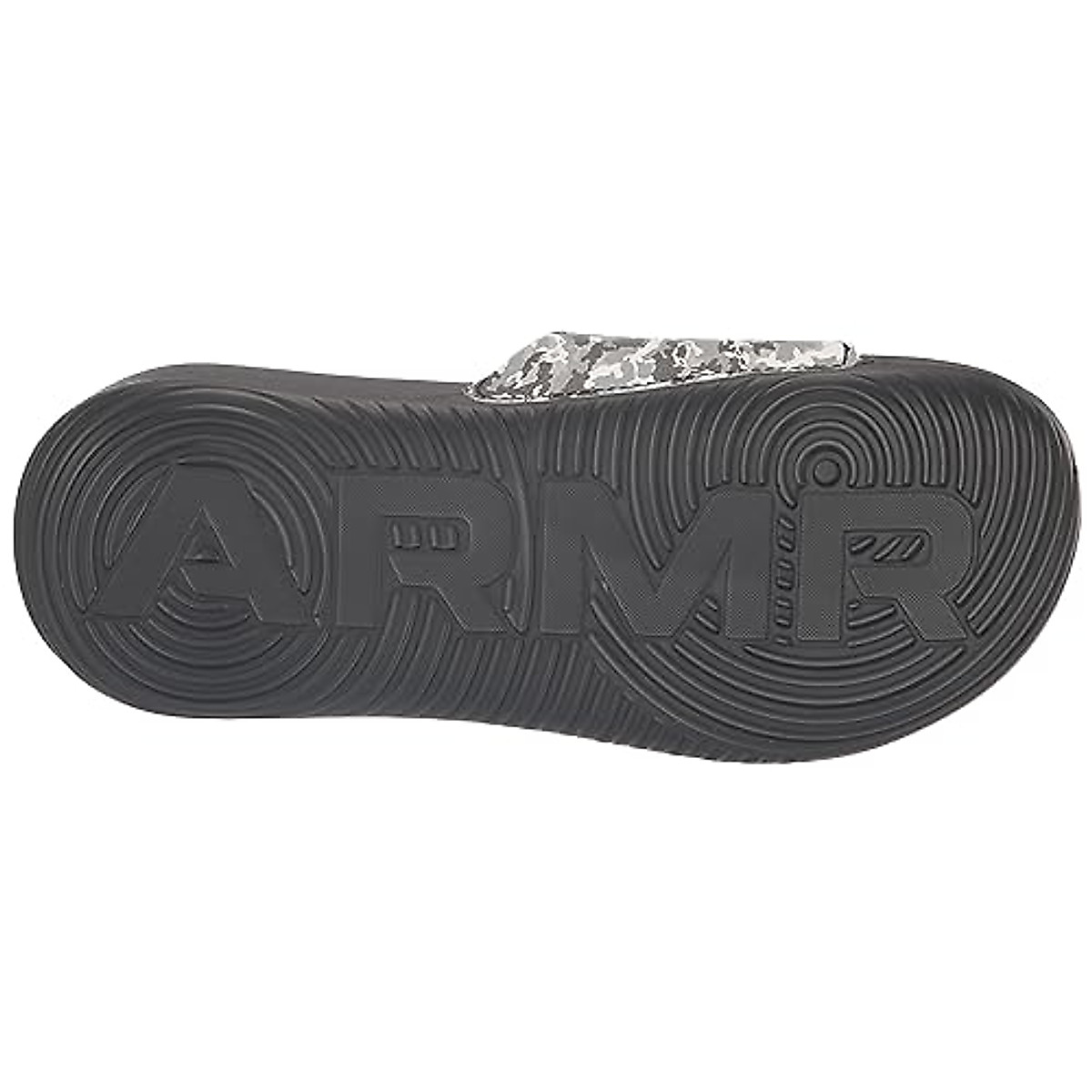 Under Armour Boy's Ansa Graphic Fixed Strap Slide Sandal, (010) Black/Mod Gray/Tahoe Gold, 3 Little Kid