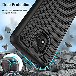 BNIUT for Motorola Moto G Power 2021 Case: Dual Layer Protective Heavy Duty Cell Phone Cover Shockproof Rugged with Non Slip Textured Back - Military Protection Bumper Tough - 6.6inch (Matte Black)