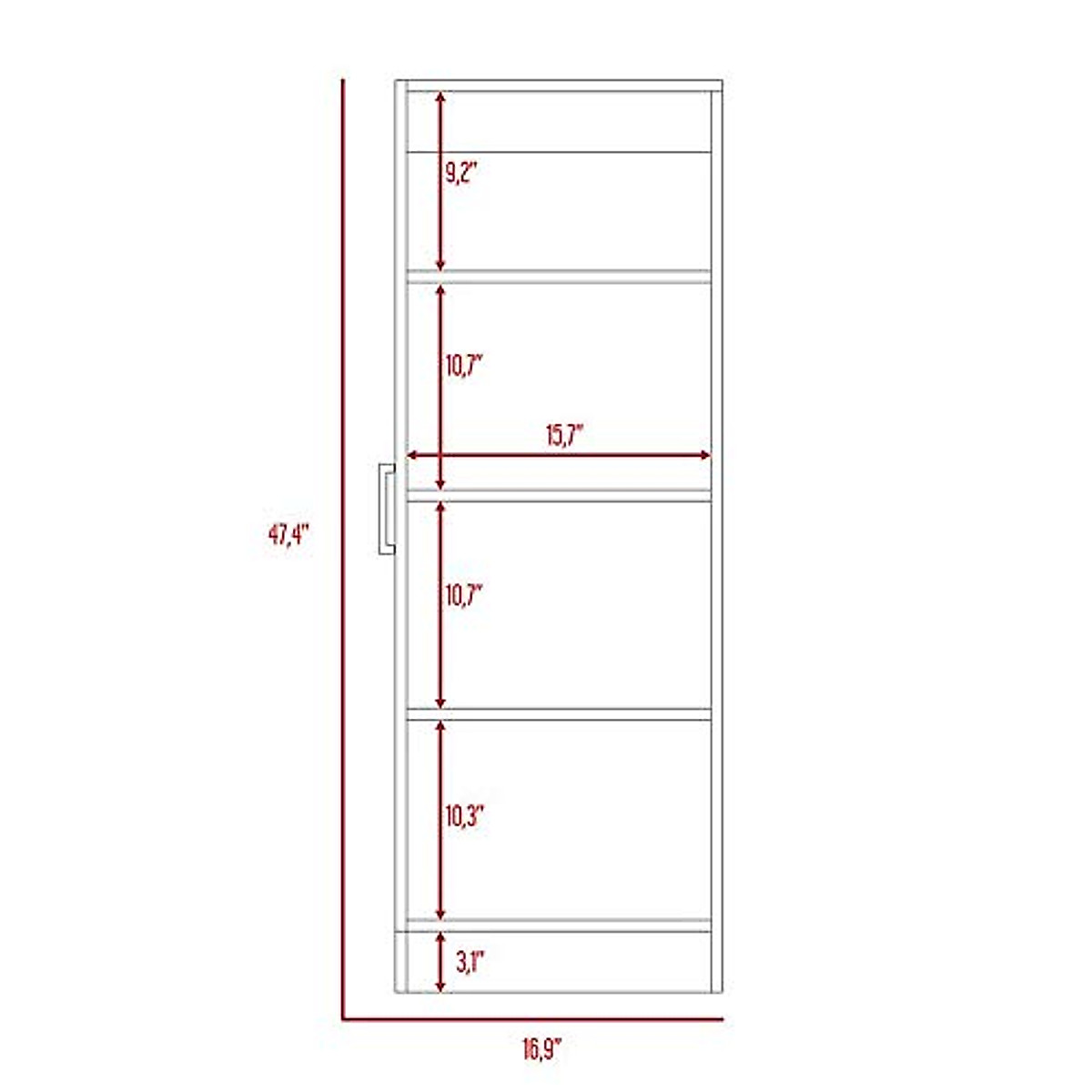 BOWERY HILL Contemporary Kitchen 47" High Utility Storage Pantry Cabinet in White