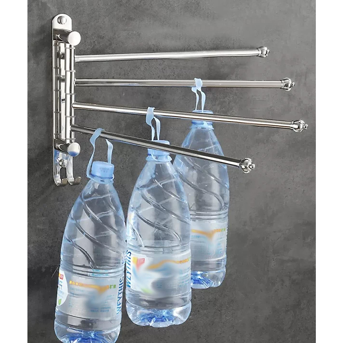 SEIFE Wall mounted Wall Mounted Towel Bar Rotating Towel Rack,Bath Rail Hanger Towel Holder,6 Swivel Bars Wall Mounted Towel Holder Rail For Kitchen Bathroom Towel Storage Holder Bathroom Bathroom she