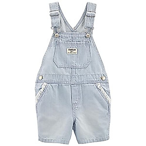 OshKosh B'Gosh Girls' World's Best Overalls, Denim Eyelet, 18 Months