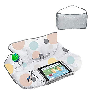 Lulyboo Baby Shopping and Grocery Cart and Highchair Cover Features iPad Cell Phone Tablet Device Clear Pockets for Toddler - Machine Washable Cover Folds Into Bag Fit Most Carts and Chairs